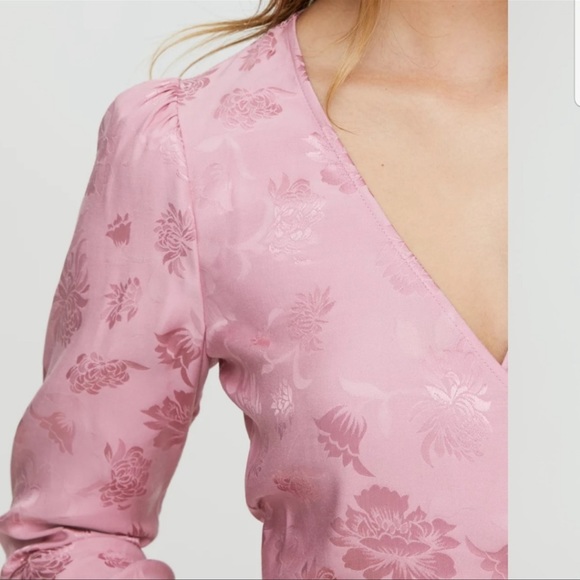 Aritzia | Dresses | Aritzia Pink Wrap Callie Dress | Poshmark